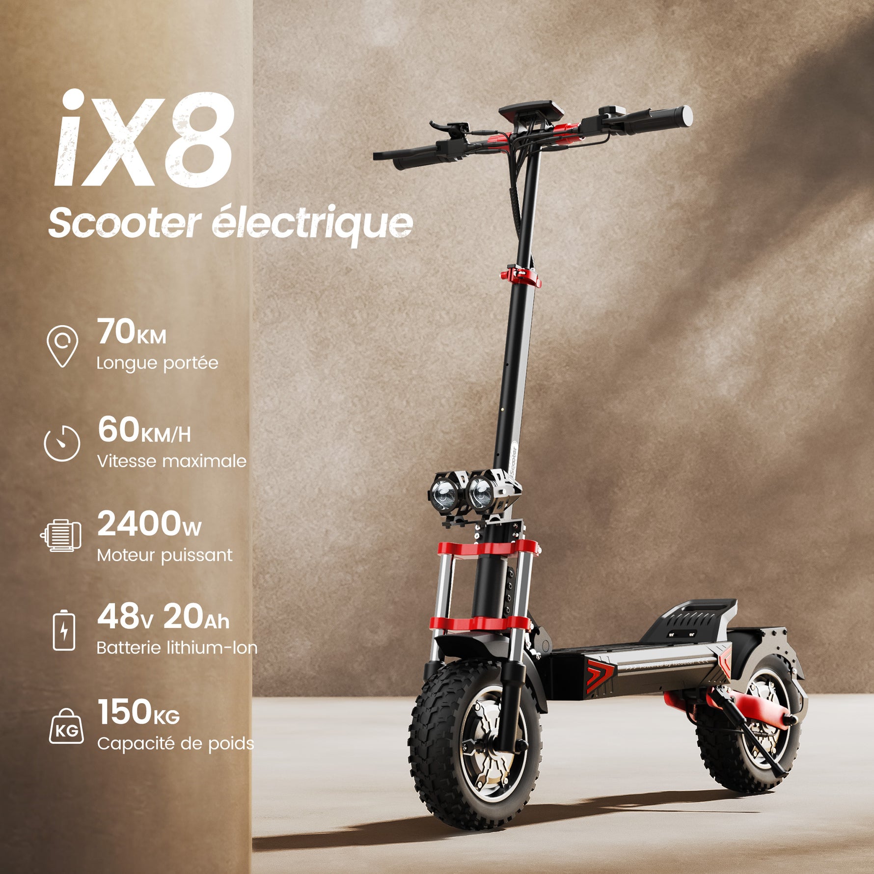Electric scooter: iScooter iX8 2x1200W – Iscooter-France